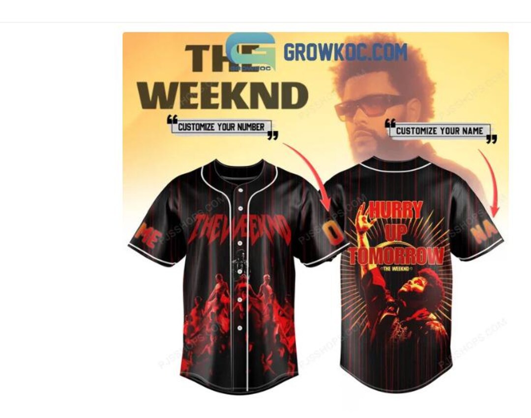 The Weeknd Custom Baseball Jersey, Hurry up Tomorrow Tour-inspired Fan ...