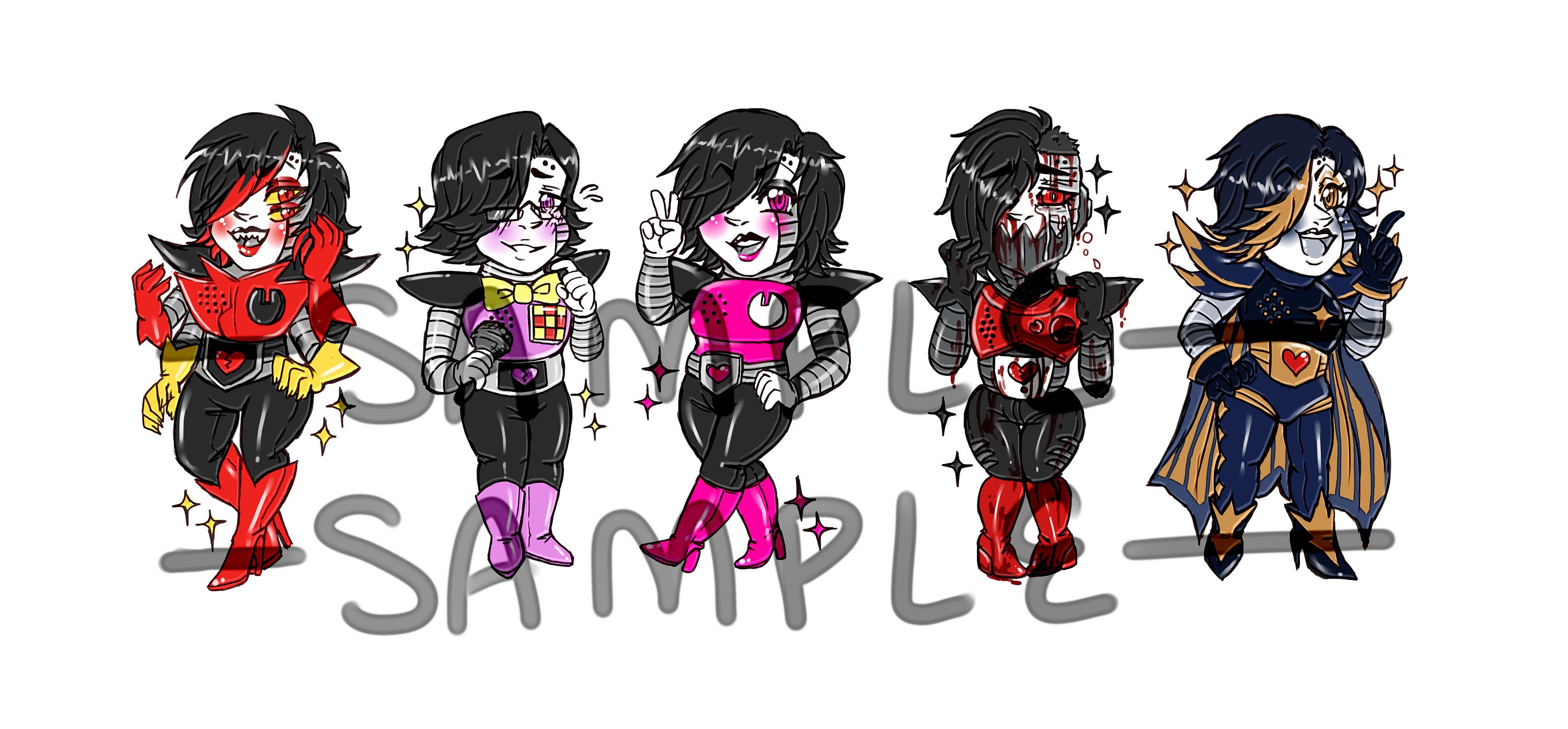 Undertale Mettaton AU Stickers 3ins each | Etsy