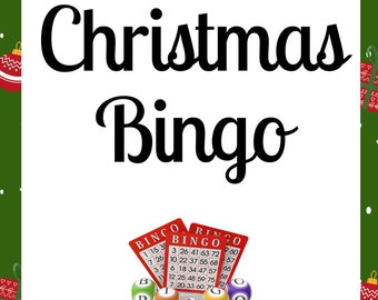 100x Christmas Bingo Cards, Printable Christmas Bingo, Christmas Party ...