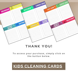 Editable ADHD Cleaning Checklist, Cleaning Cards for Elementary Aged ...