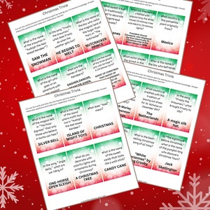 Christmas Trivia Game, Holiday Trivia Game, Christmas Printable Game ...