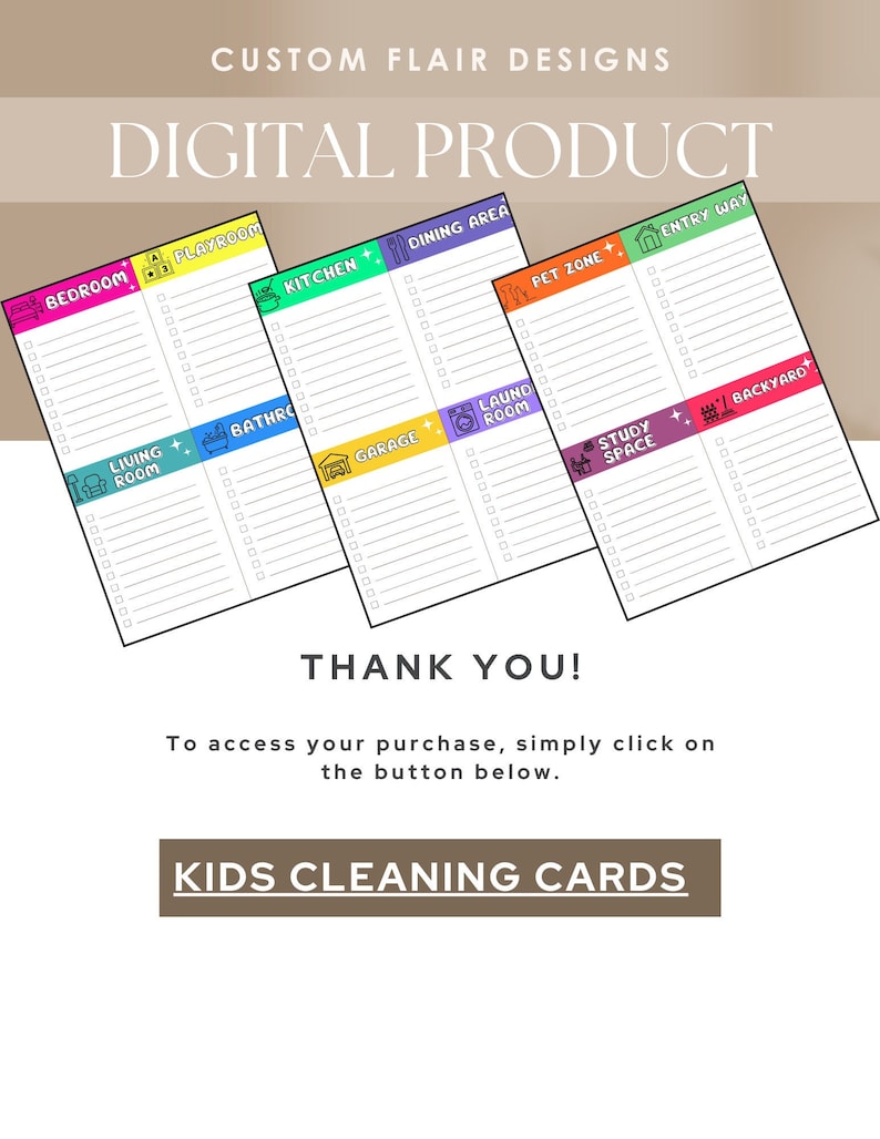 Editable ADHD Cleaning Checklist Cleaning Cards for - Etsy