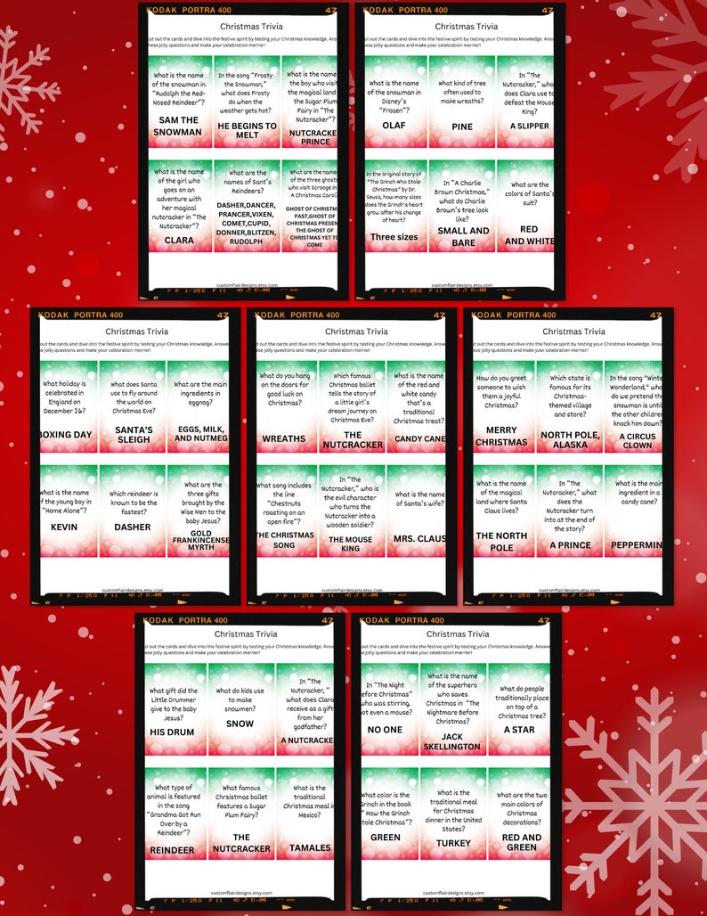 Christmas Trivia Game, Holiday Trivia Game, Christmas Printable Game ...