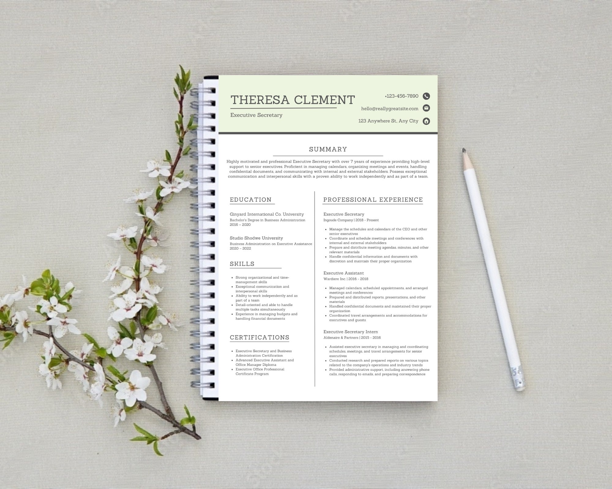 Grey and White Resume Template, Creative Resume, Professional Resume ...