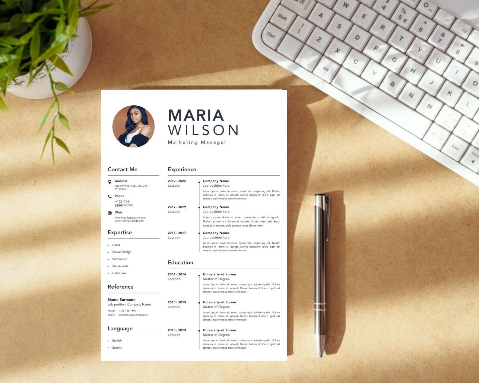 Minimalist Resume Template: Modern CV Design (instant Download) - Etsy