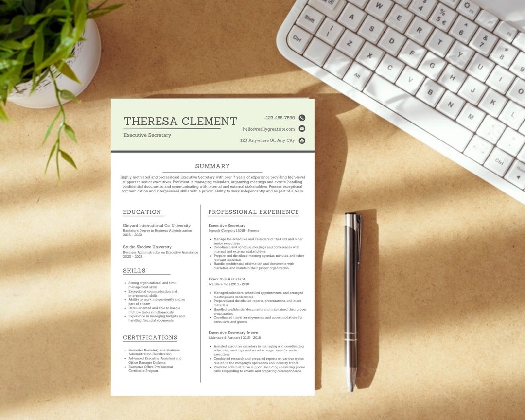 Grey and White Resume Template, Creative Resume, Professional Resume ...