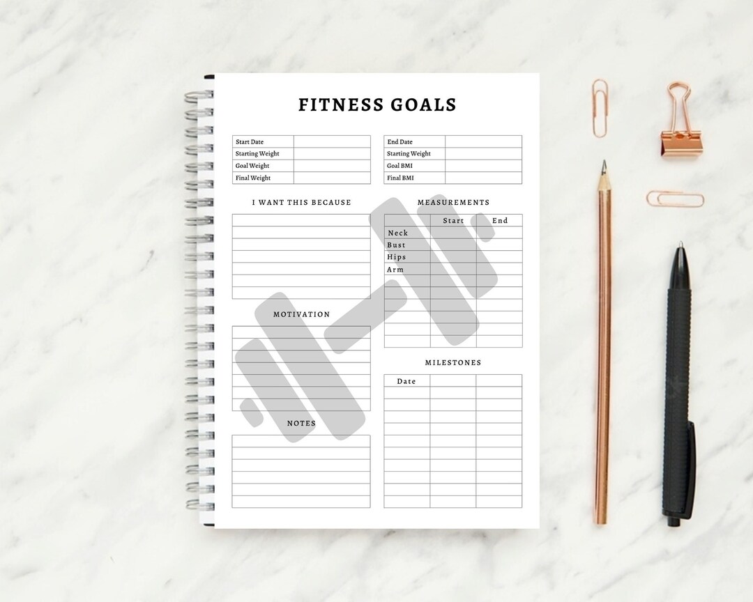 Workout Tracker Printable, Daily Exercise Log, Stay on Track Goals ...