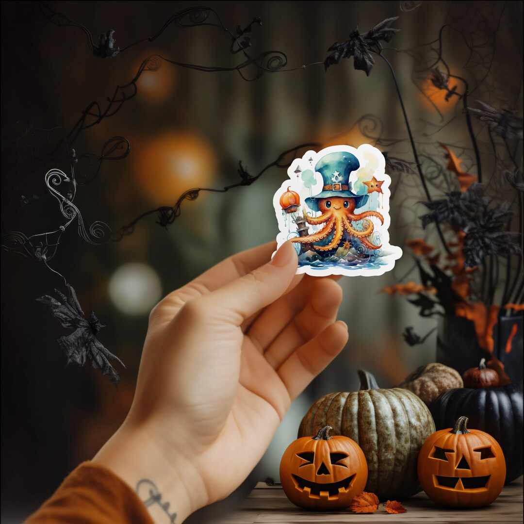 Halloween Under the Sea Ocean Themed Sticker Sheet! Halloween for Kids ...