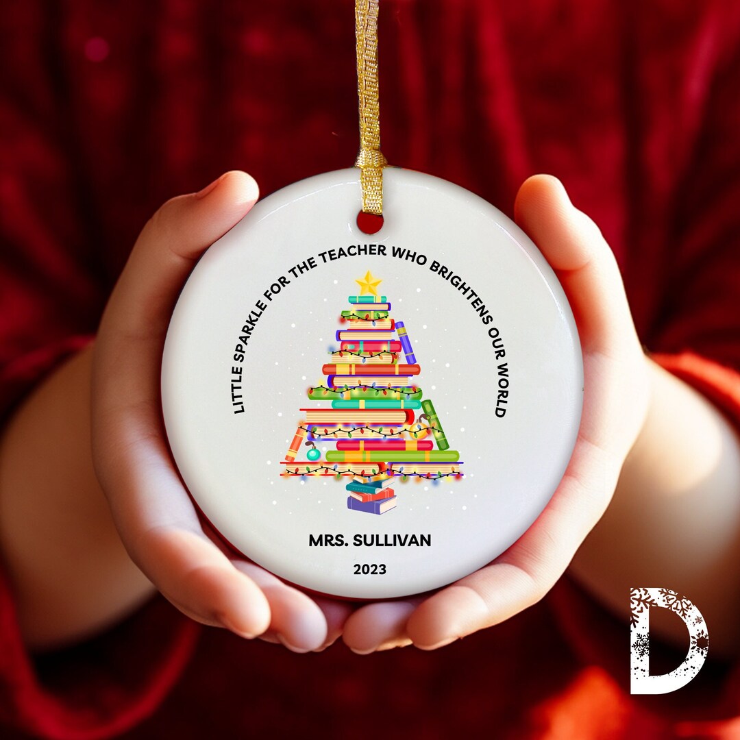 Custom Rainbow Teacher Ornament, Leopard Rainbow Ornament, Crayons ...