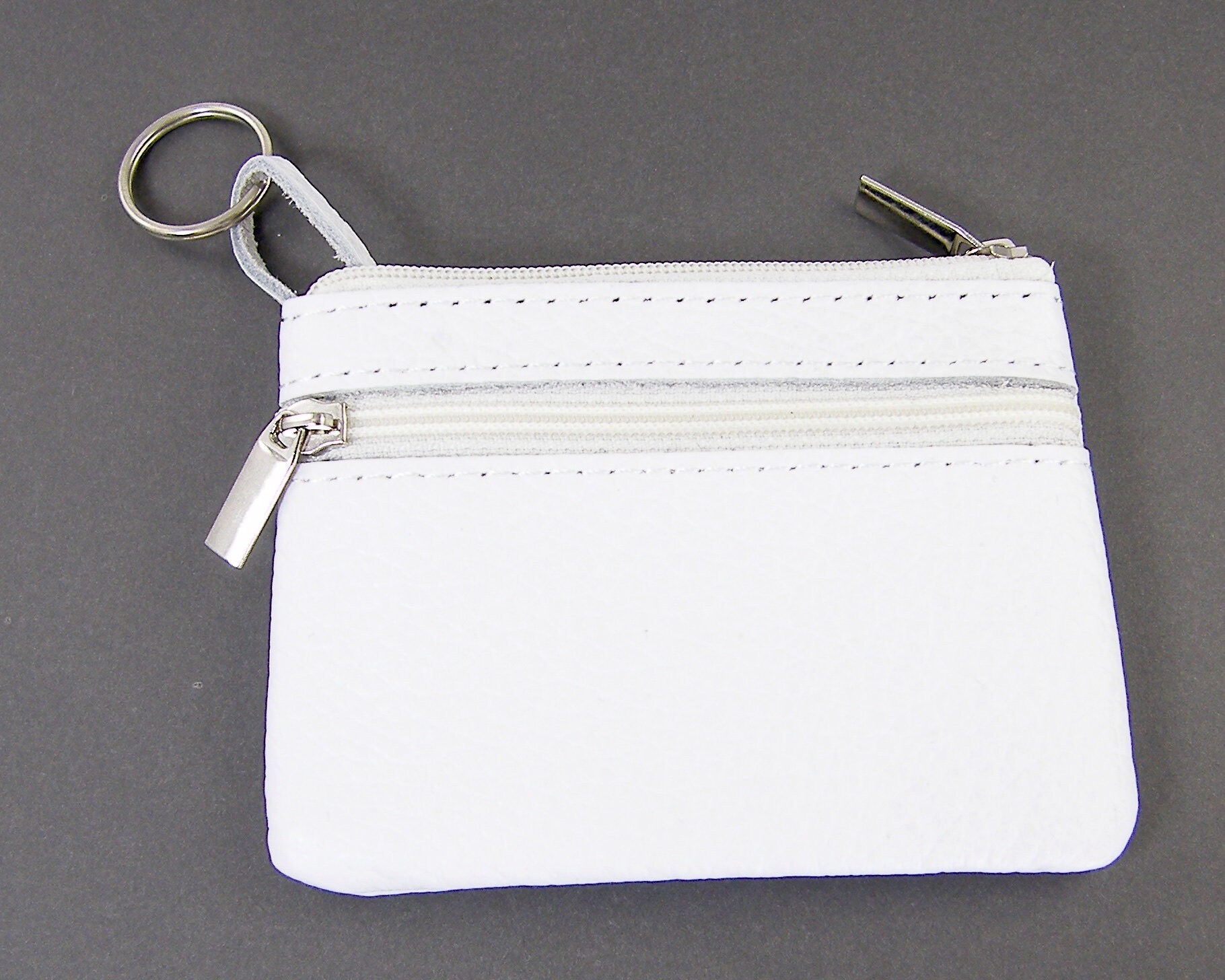 Personalized White Leather Coin Purse White Zipper Pouch With - Etsy