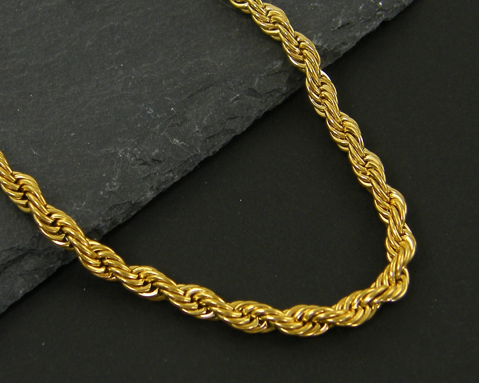Men's Gold Rope Chain Necklace 18 24 26 Inch Rope Chain - Etsy