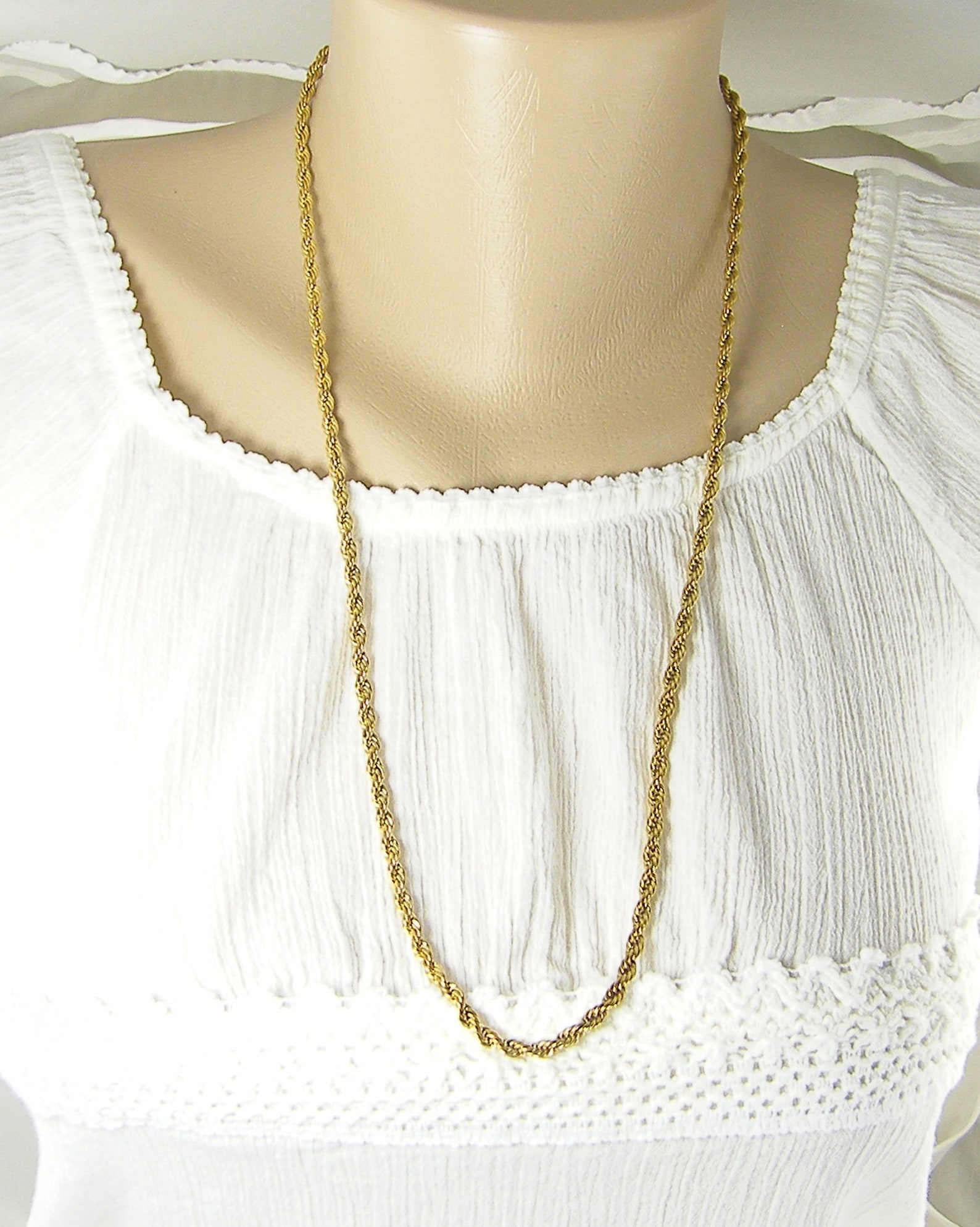 Men's Gold Rope Chain Necklace 18 24 26 Inch Rope Chain | Etsy