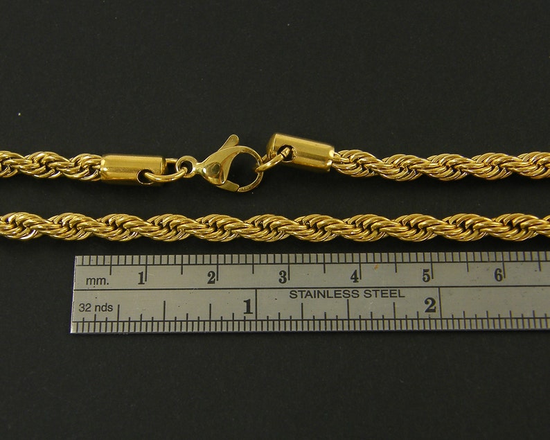 Men's Gold Rope Chain Necklace 18 24 26 Inch Rope Chain | Etsy