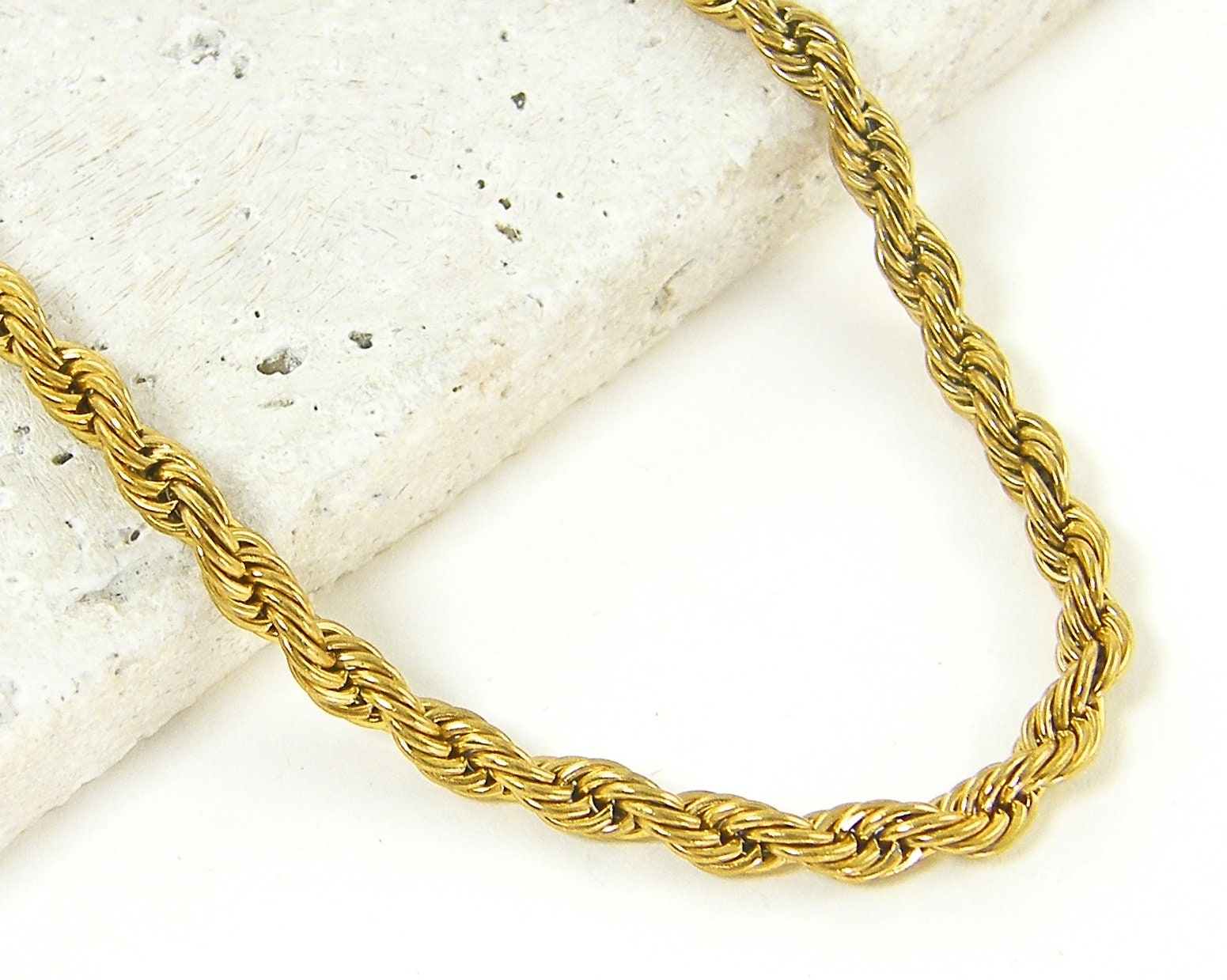 Men's Gold Rope Chain Necklace 18 24 26 Inch Rope Chain | Etsy