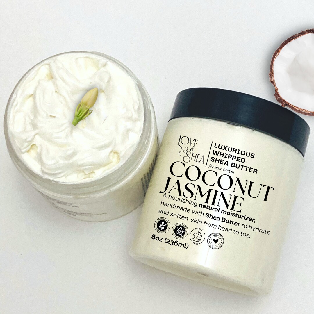 Body Butter , Coconut Jasmine Non Greasy Natural Moisturizer With Shea ...