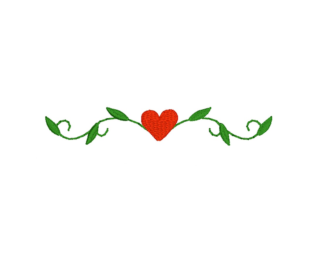 Heart With Vines Design Machine Embroidery Design, Digital Download ...
