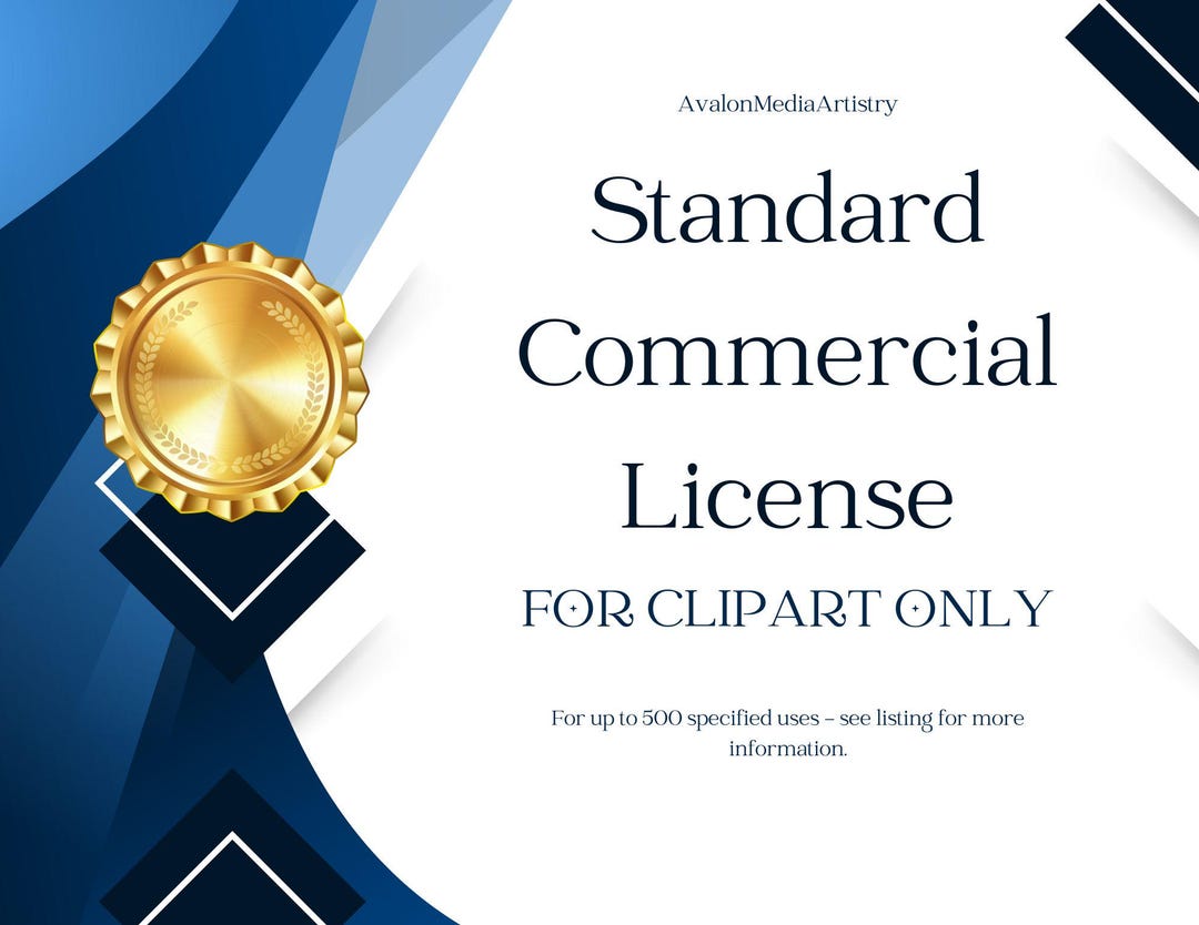 Commercial License for Clipart up to 500 Uses - Standard Commercial Use ...