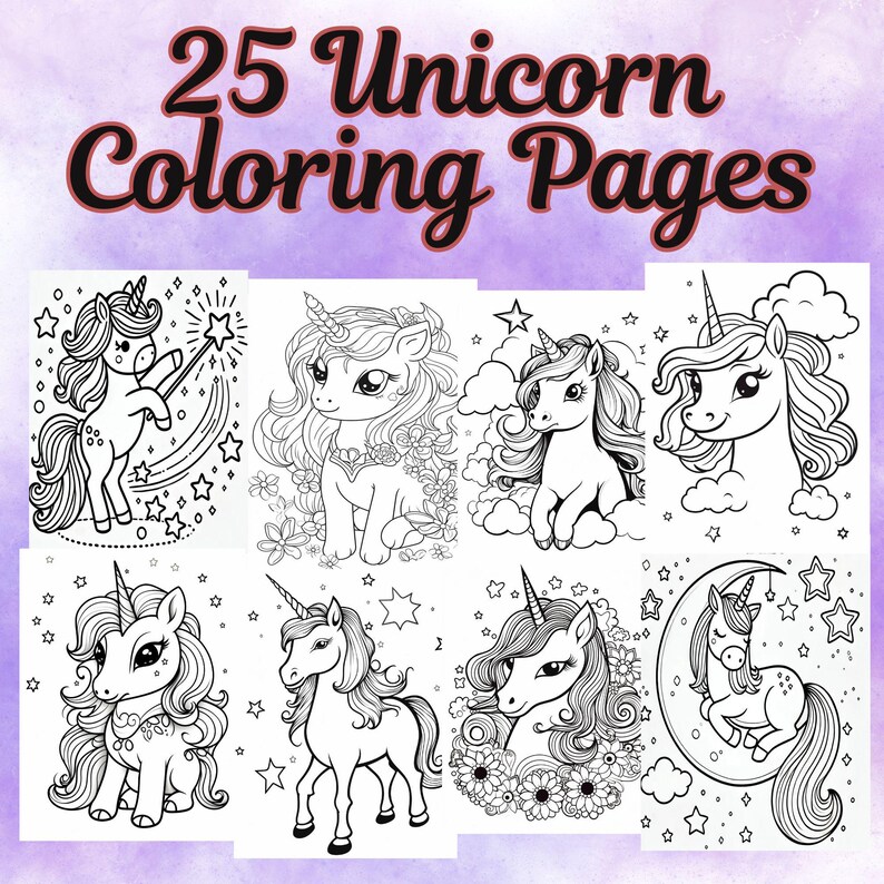 25 Printable Unicorn Coloring Pages for Kids, Toddlers, Preschoolers ...