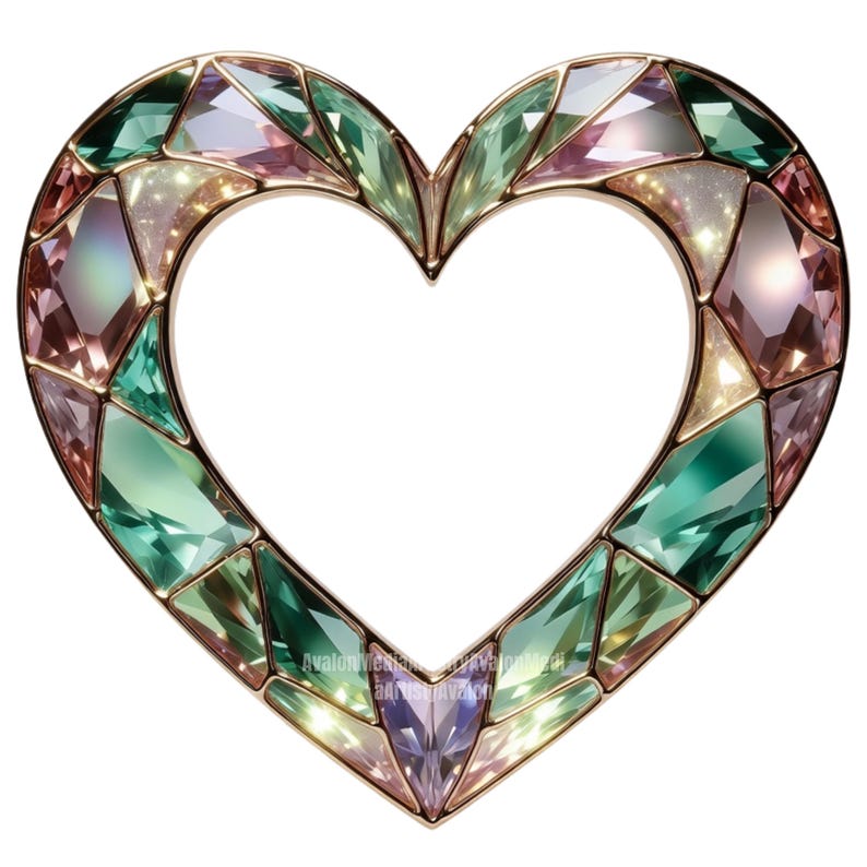 Jeweled Heart Frames PNG Bundle, Love Frame Design, Digital Frames ...
