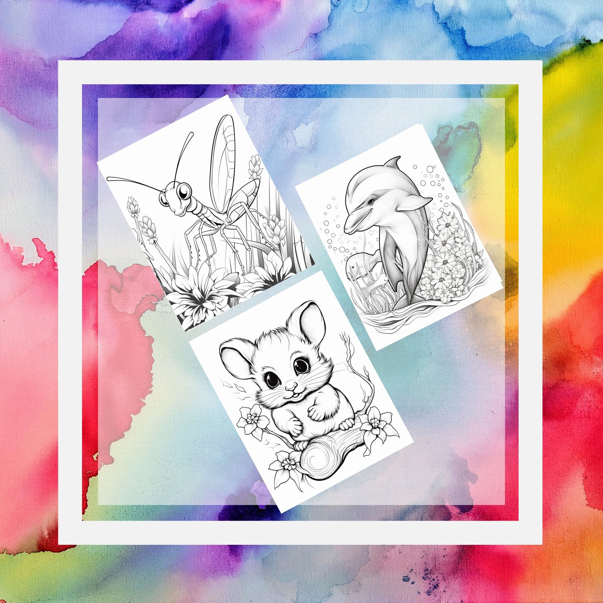 25 Animal Coloring Pages for Kids – Printable Digital Download ...