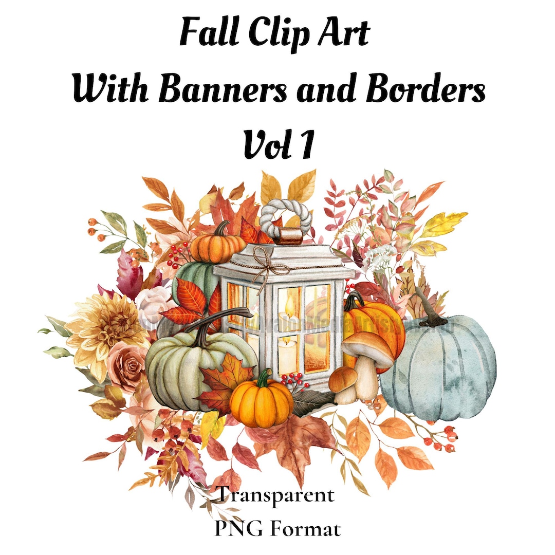 Fall Clip Art Bundle Vol 1 – Watercolor Fall Autumn Pngs With Pumpkins ...