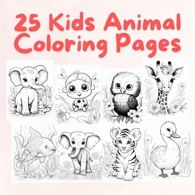 Coloring Pages - 25 Animal Printable Activity Sheets for Kids, Toddlers ...