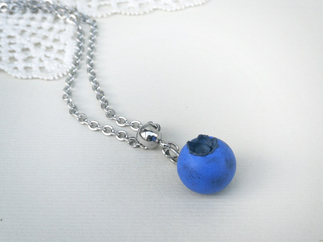 Blueberry Necklace Minimalist Fruit Jewelry - Etsy