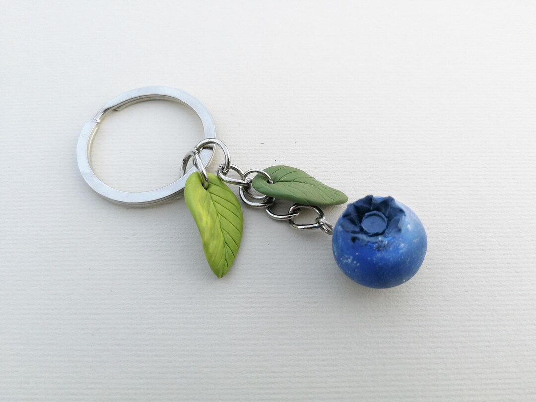 Blueberry Keychain Fruit Forest Keyring Blueberry Gift for Berry Lover ...