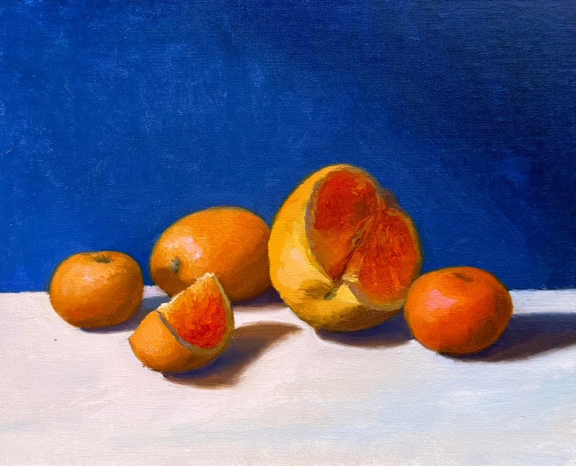 Still Life With Oranges and Mandarin Original Oil Painting on Canvas ...
