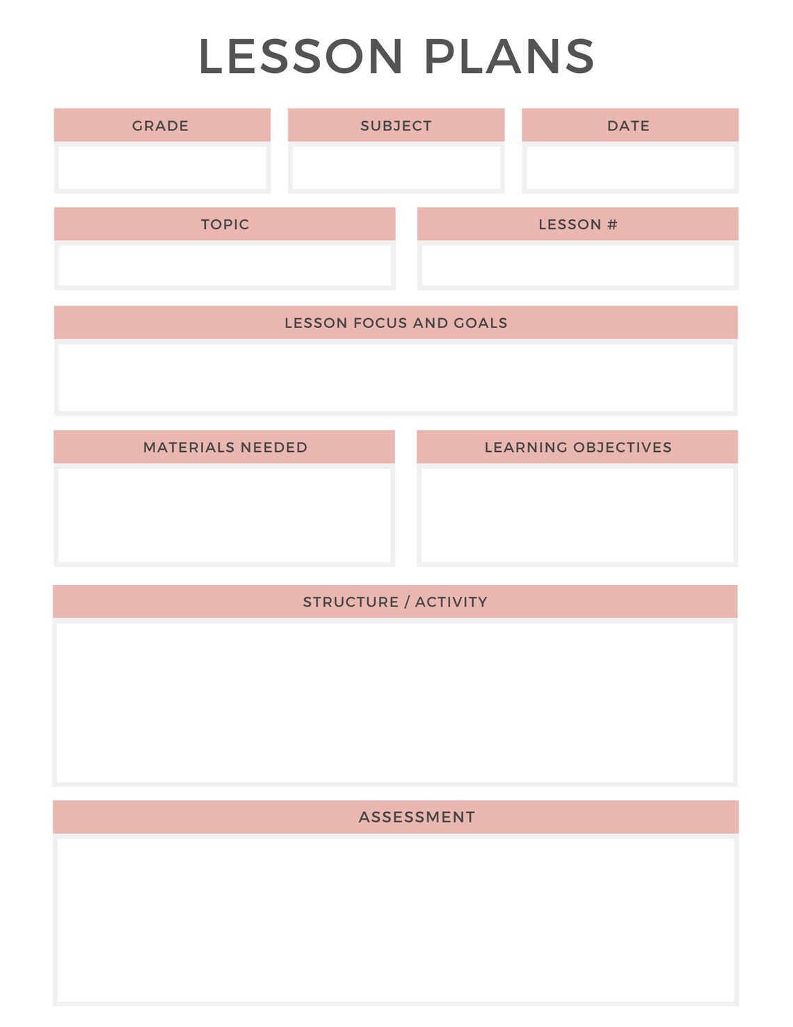 8 Lesson Plan Templates for Teachers, Weekly Plans, Daily, 5 and 7 ...