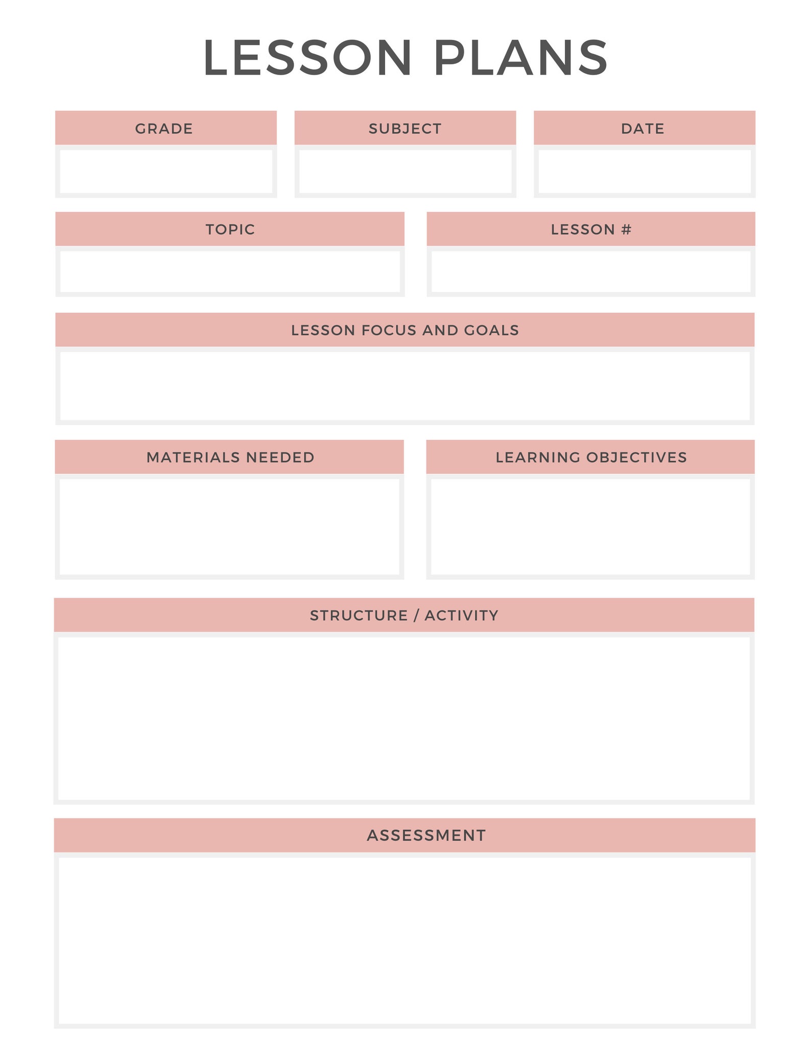 8 Lesson Plan Templates for Teachers, Weekly Plans, Daily, 5 and 7 ...