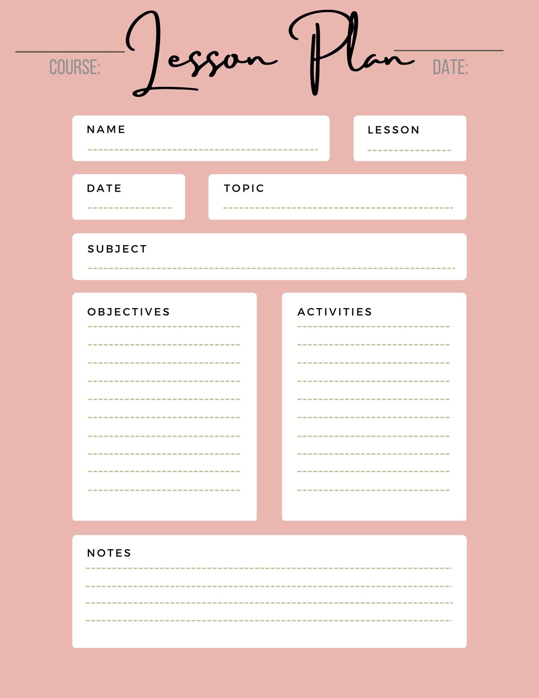 8 Lesson Plan Templates for Teachers, Weekly Plans, Daily, 5 and 7 ...