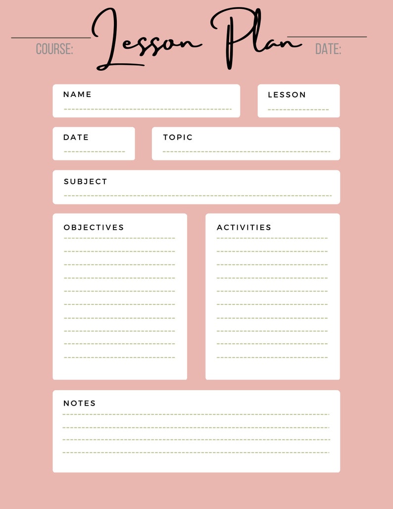 8 Lesson Plan Templates for Teachers, Weekly Plans, Daily, 5 and 7 ...