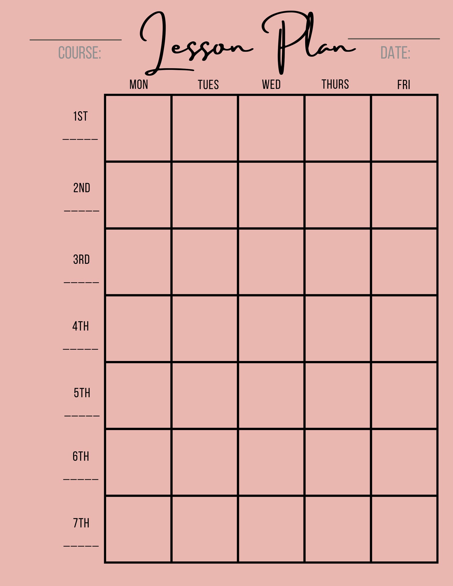 8 Lesson Plan Templates for Teachers, Weekly Plans, Daily, 5 and 7 ...