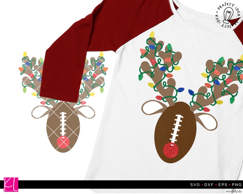 Christmas Football Reindeer SVG Cut Files | Etsy