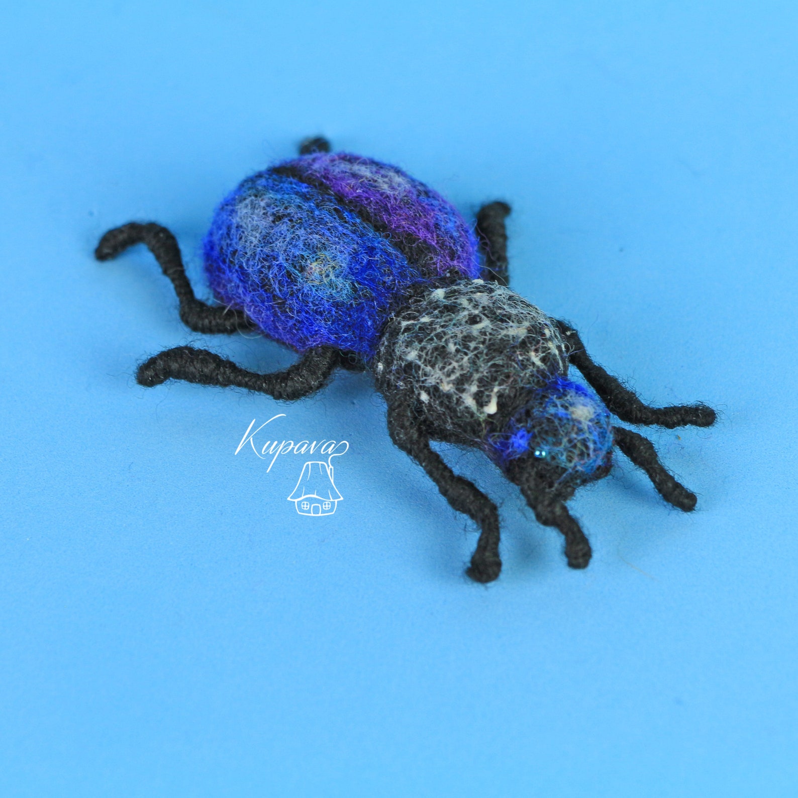 Blue Felted Wool Beetle Brooch Felt Pin Nature Lover Gift - Etsy
