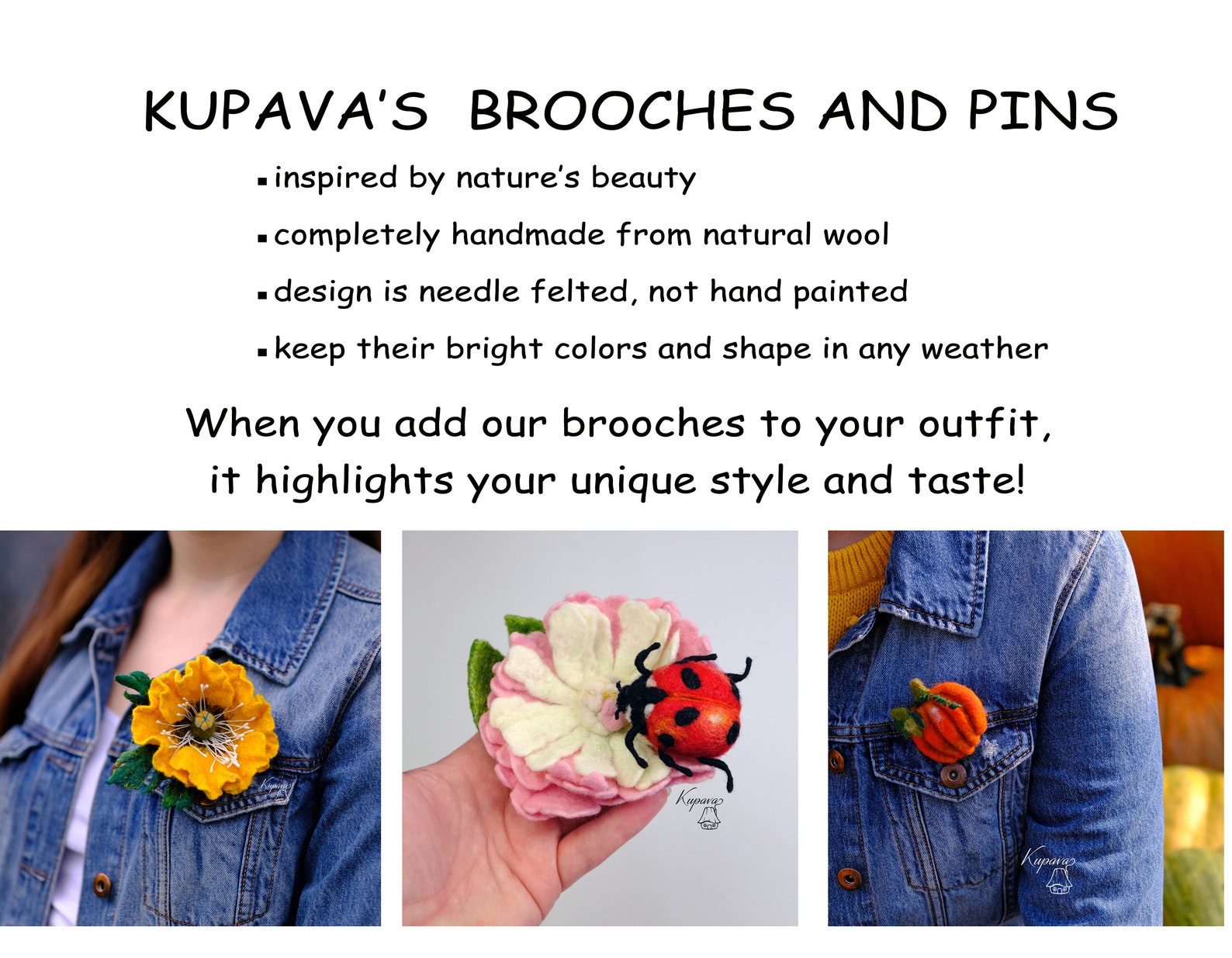 Art Wool House Brooch, Round Wool Brooch, Needle Felted Pin, Felted ...