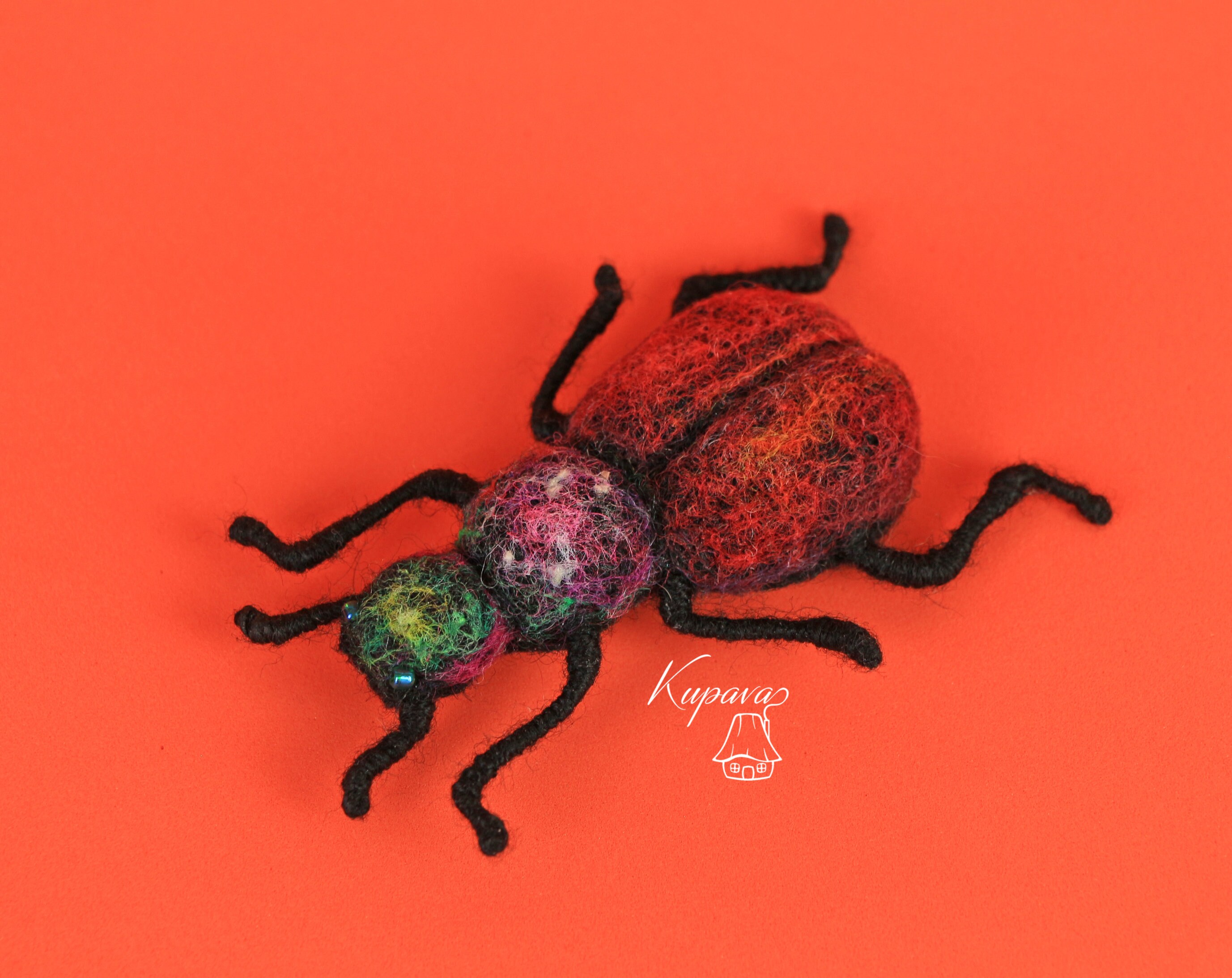 Red Beetle Pin Large Insect Brooch Bug Needle Felt Wool 3d | Etsy