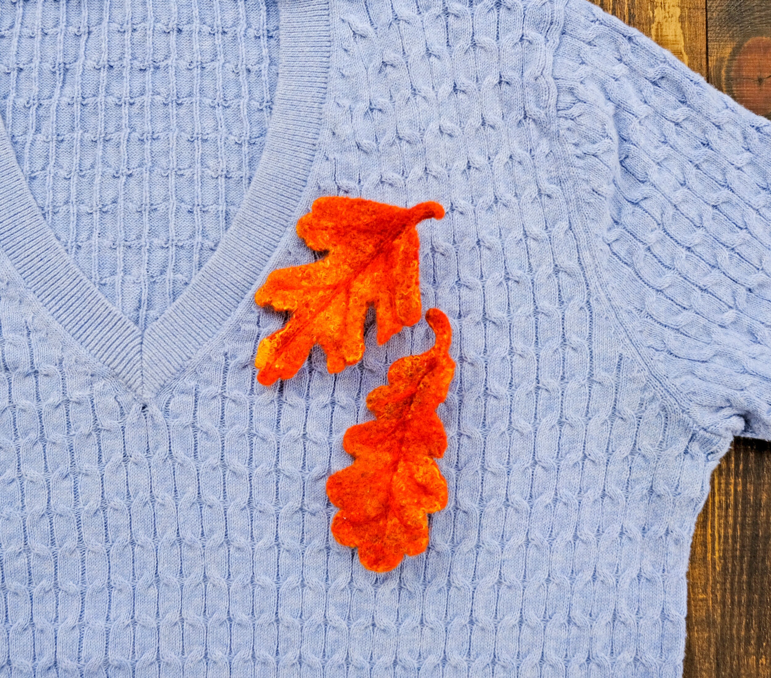 Maple Leaf Brooch, Oak Leaves Felted Pin, Wool Felt Autumn Jewelry ...