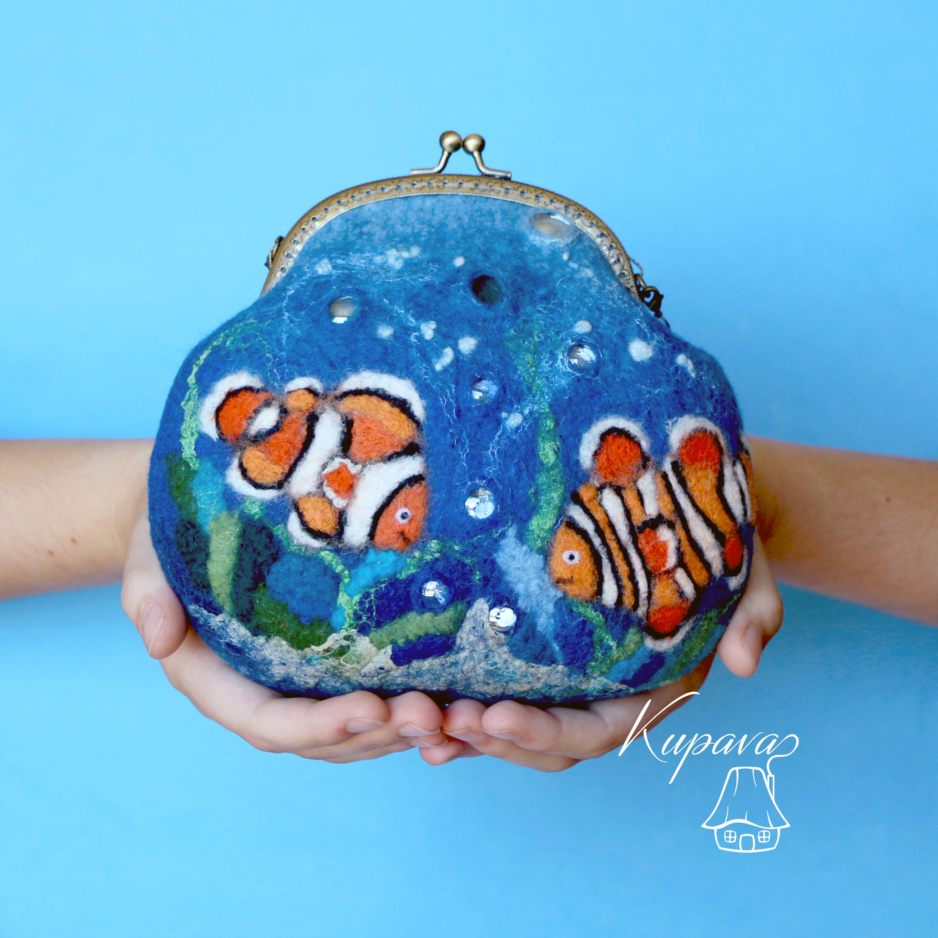 Retro Style Felt Purse With Finding Nemo Pattern Clown Fish - Etsy