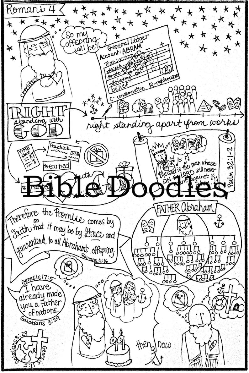 Bible Doodle Study Packet for Romans 3-4 - Etsy