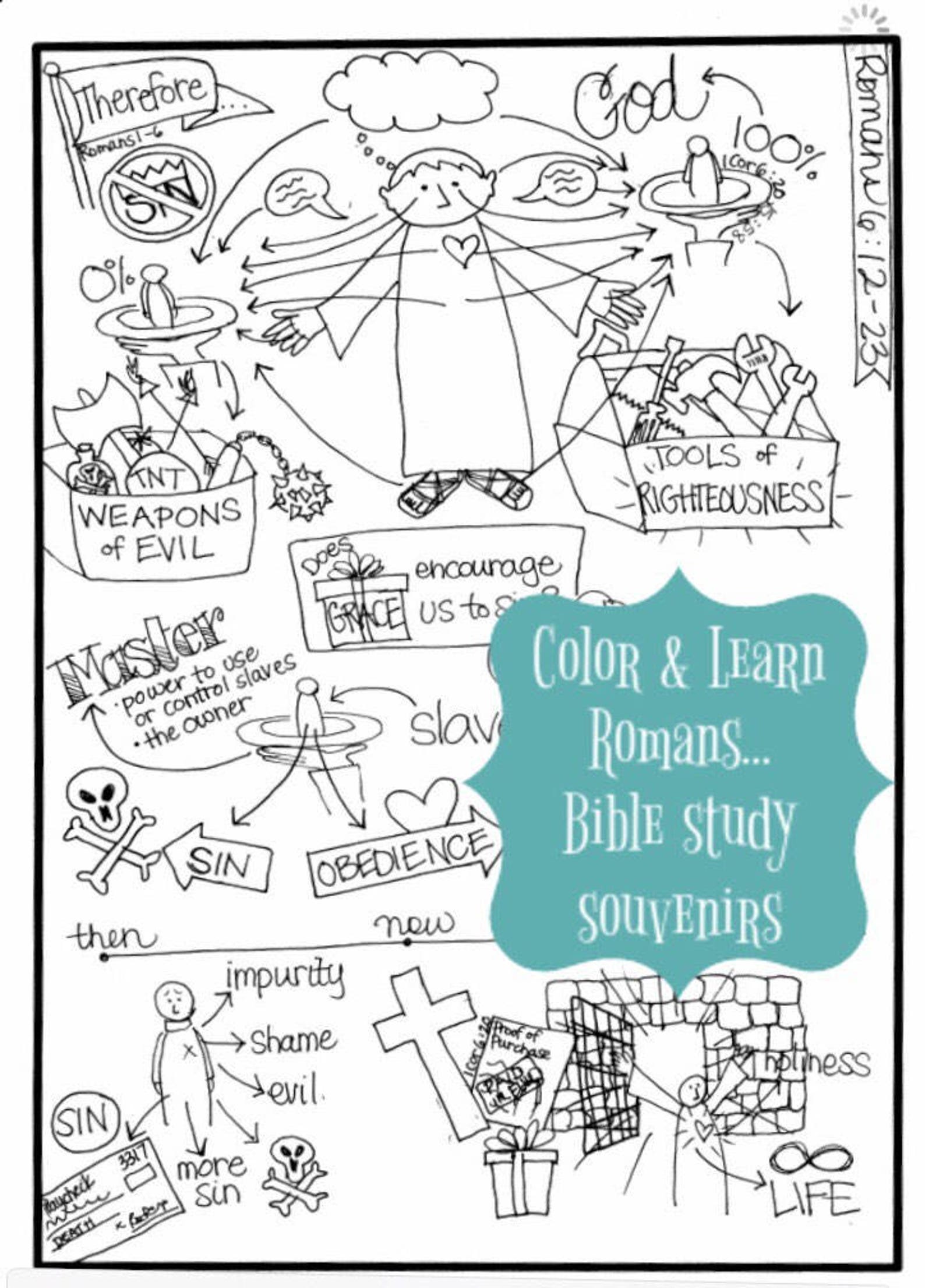 Bible Doodle Study Packet for Romans 5-6 - Etsy