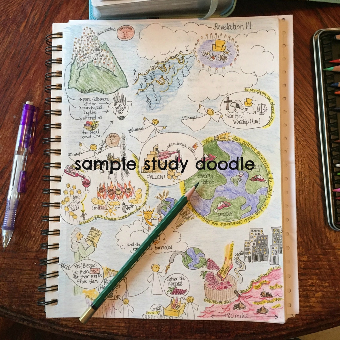 Bible Doodle Study Guide for Revelation 14- the Lamb and the 144,000 ...