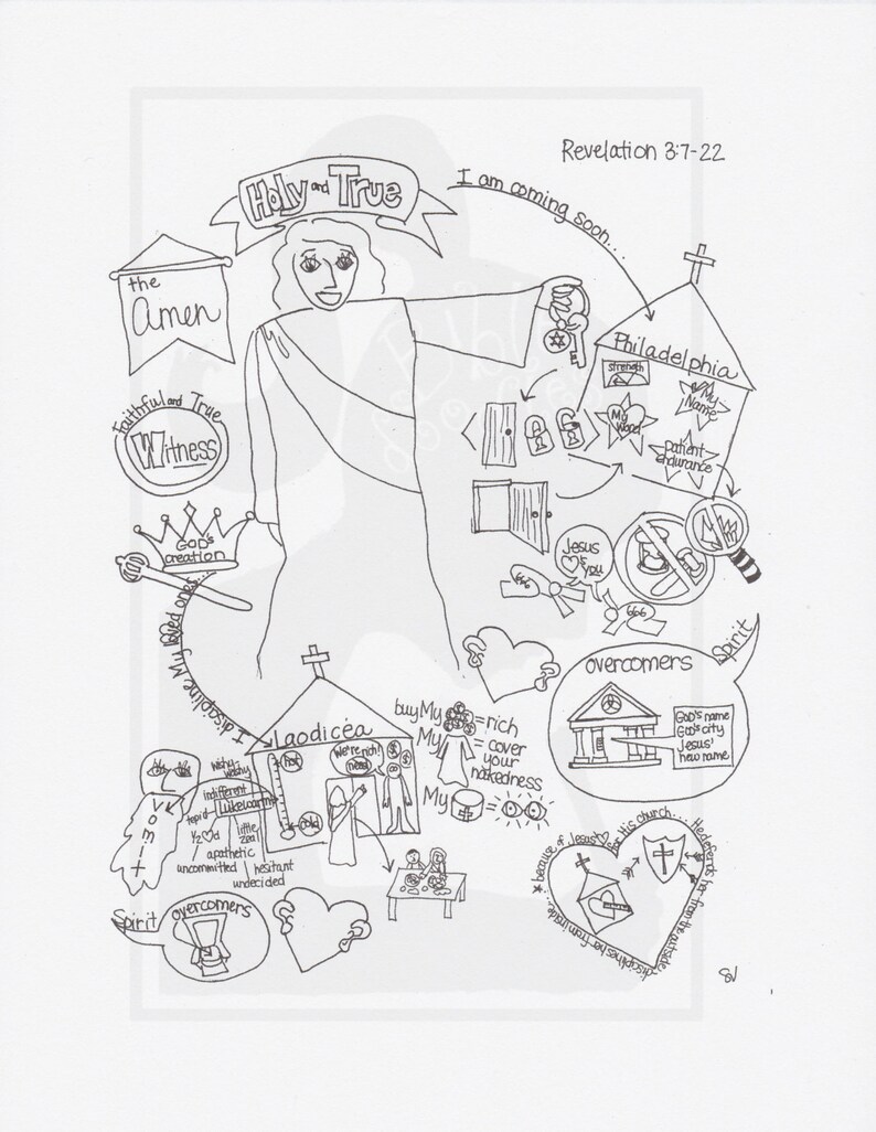 Bible Doodle Study Packet for Revelation 1-3- Christ and the Churches ...