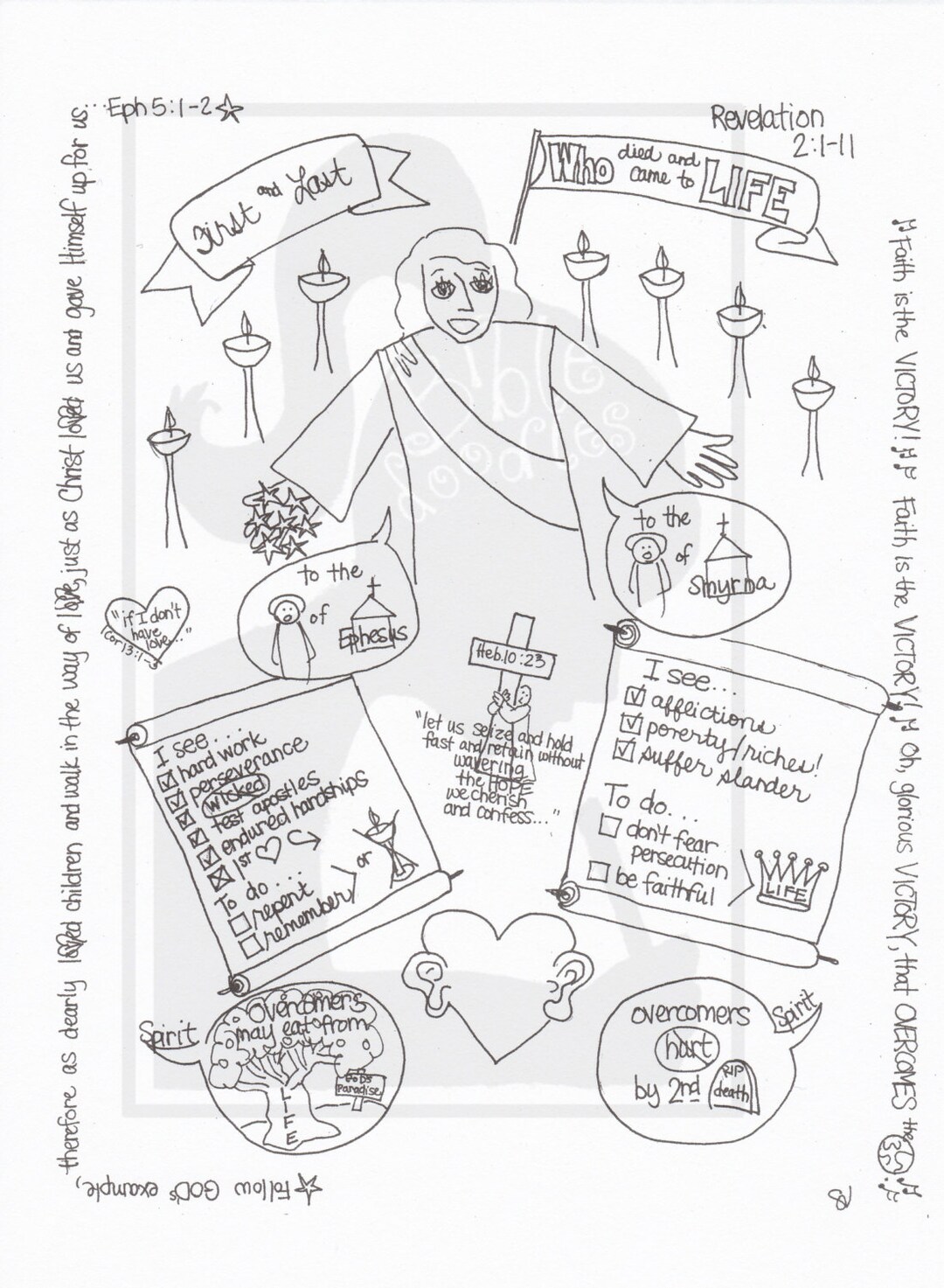 Bible Doodle Study Guide for Revelation 2:1-11- Jesus' Messages to ...