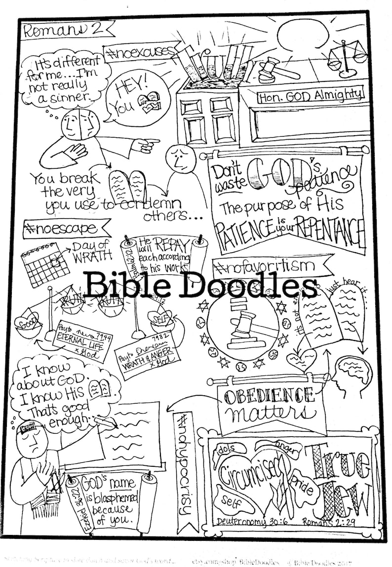 Bible Doodle Study Packet for Romans 1-2 - Etsy