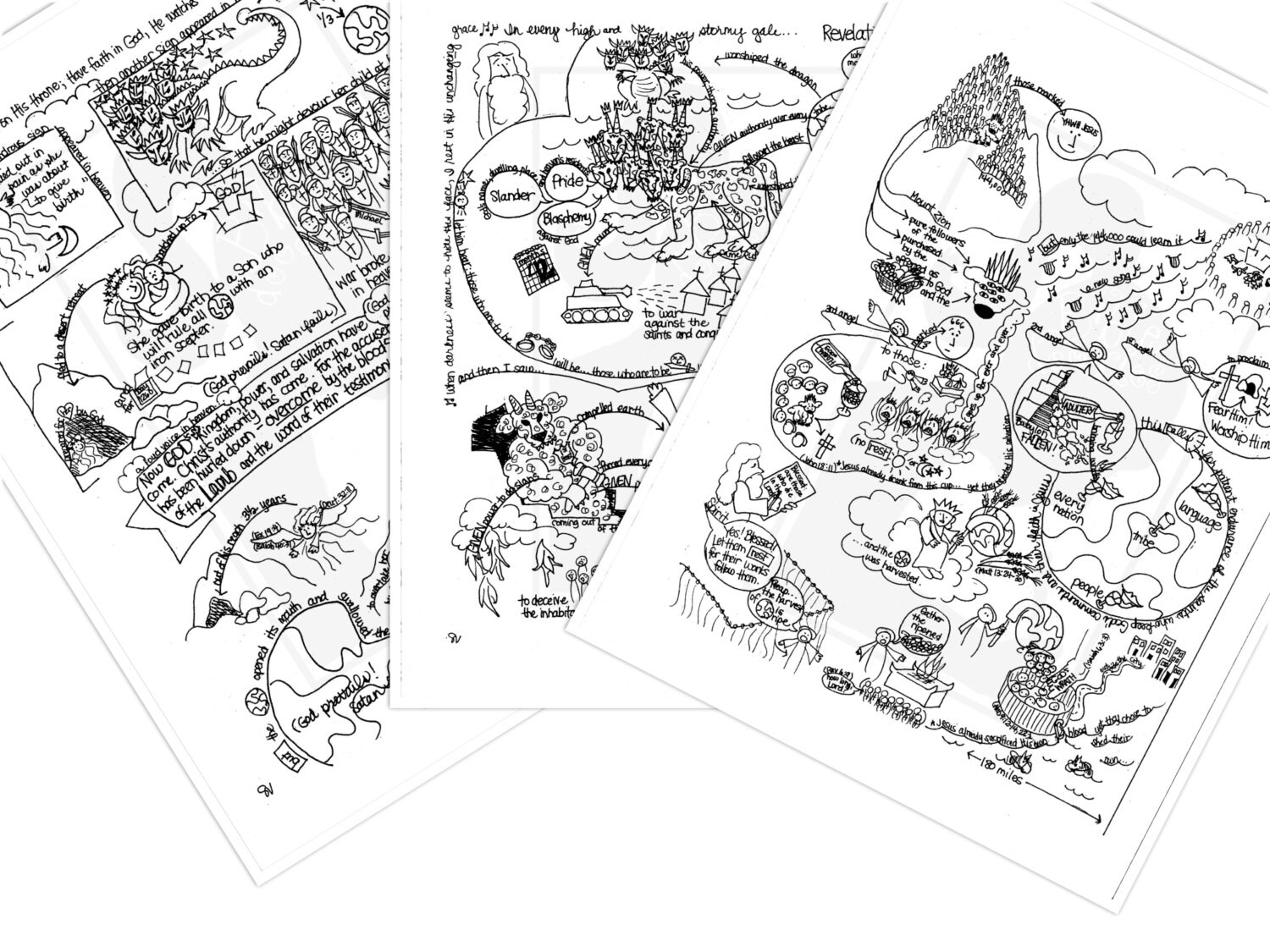 Bible Doodle Study Packet for Revelation 4-18- the Judge and the ...