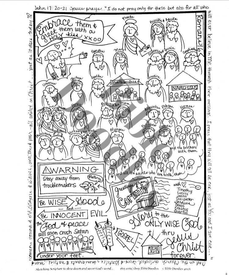 Bible Doodle Study Packet for Romans Chapters 13-16 - Etsy