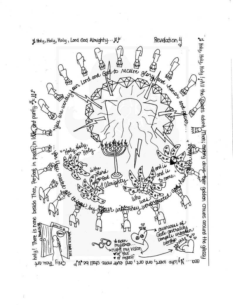 Bible Doodle Study Guide for Revelation 4- an Open Door to Heaven's ...