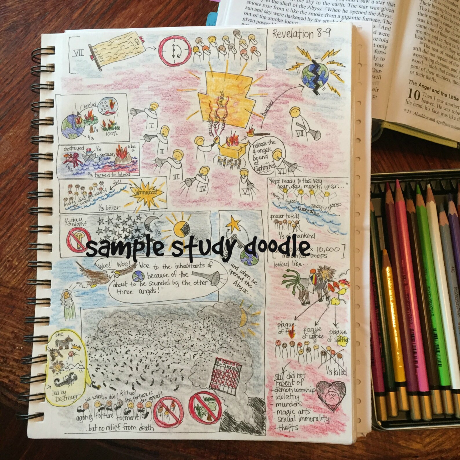 Bible Doodle Study Guide for Revelation 8-9- the 7th Seal, the Golden ...